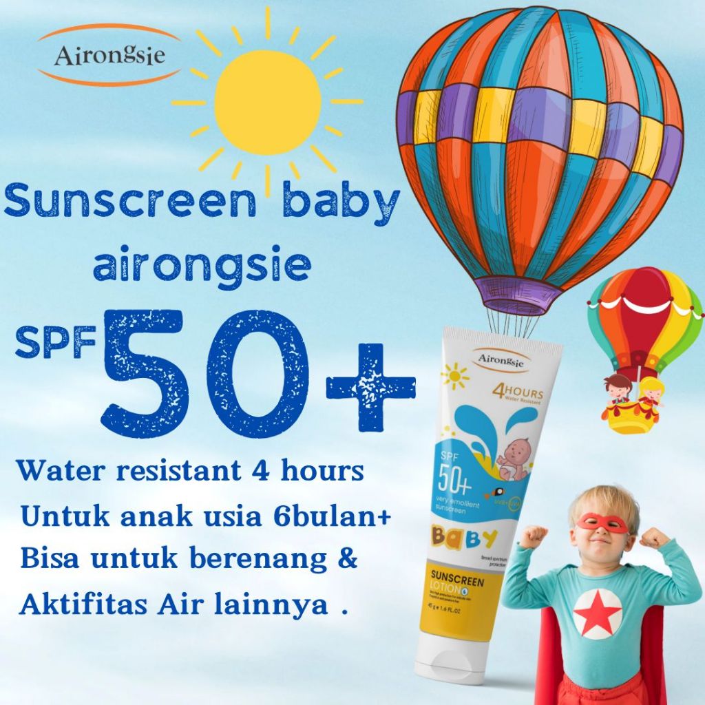 Jual Sunscreen Anak Airongsie SPF50+ PA+++ Krim Pelindung Kulit Bayi ...