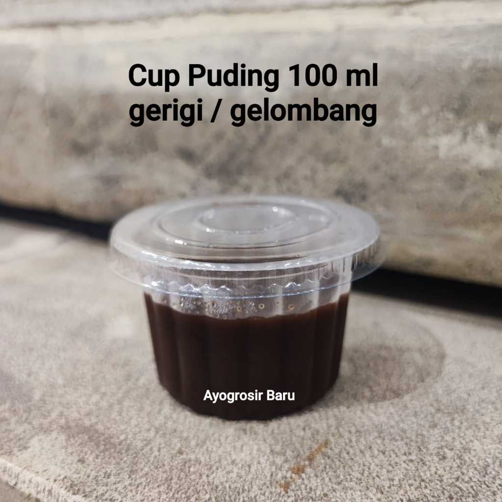 Jual Cup Puding Gelombang 100 ml isi 50 pcs Jelly Gerigi + TUTUP ...