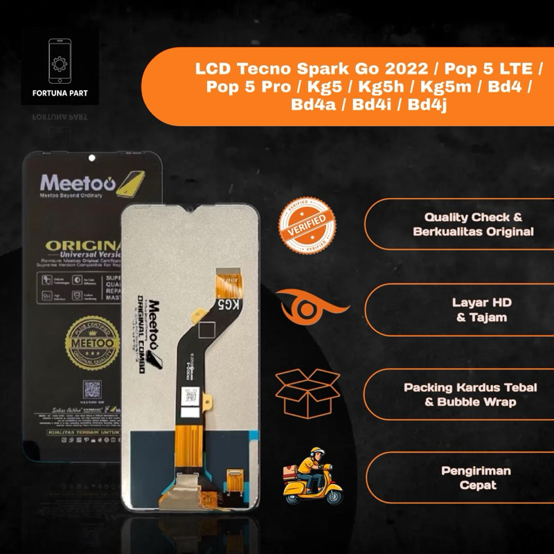 Jual LCD TECNO SPARK GO 2022 / POP 5 LTE / POP 5 PRO - Kg5 / Kg5h / Kg5m / Bd4 / Bd4a / Bd4i ...