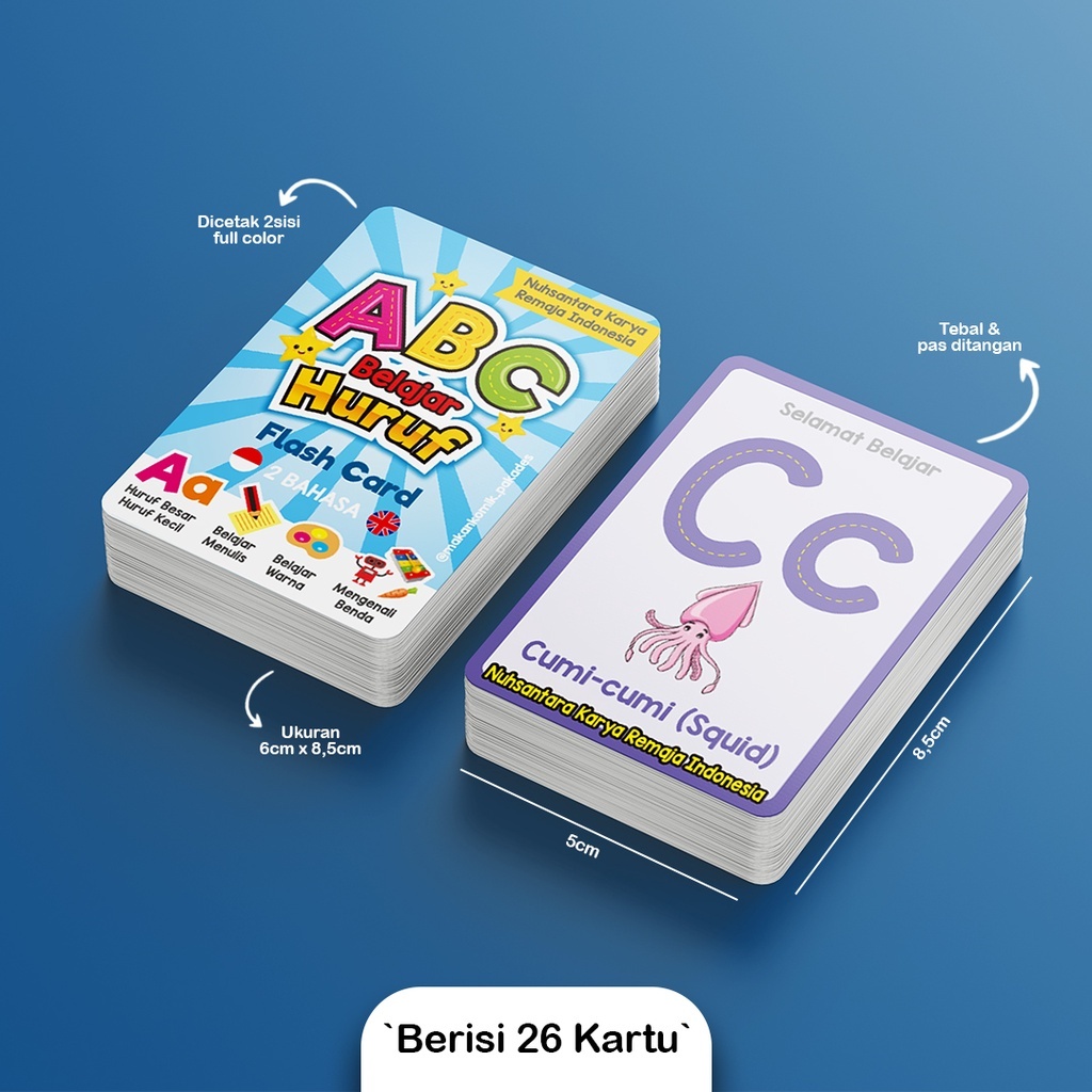 Jual FLASHCARD KARTU EDUKASI ANAK ALFABET | Shopee Indonesia