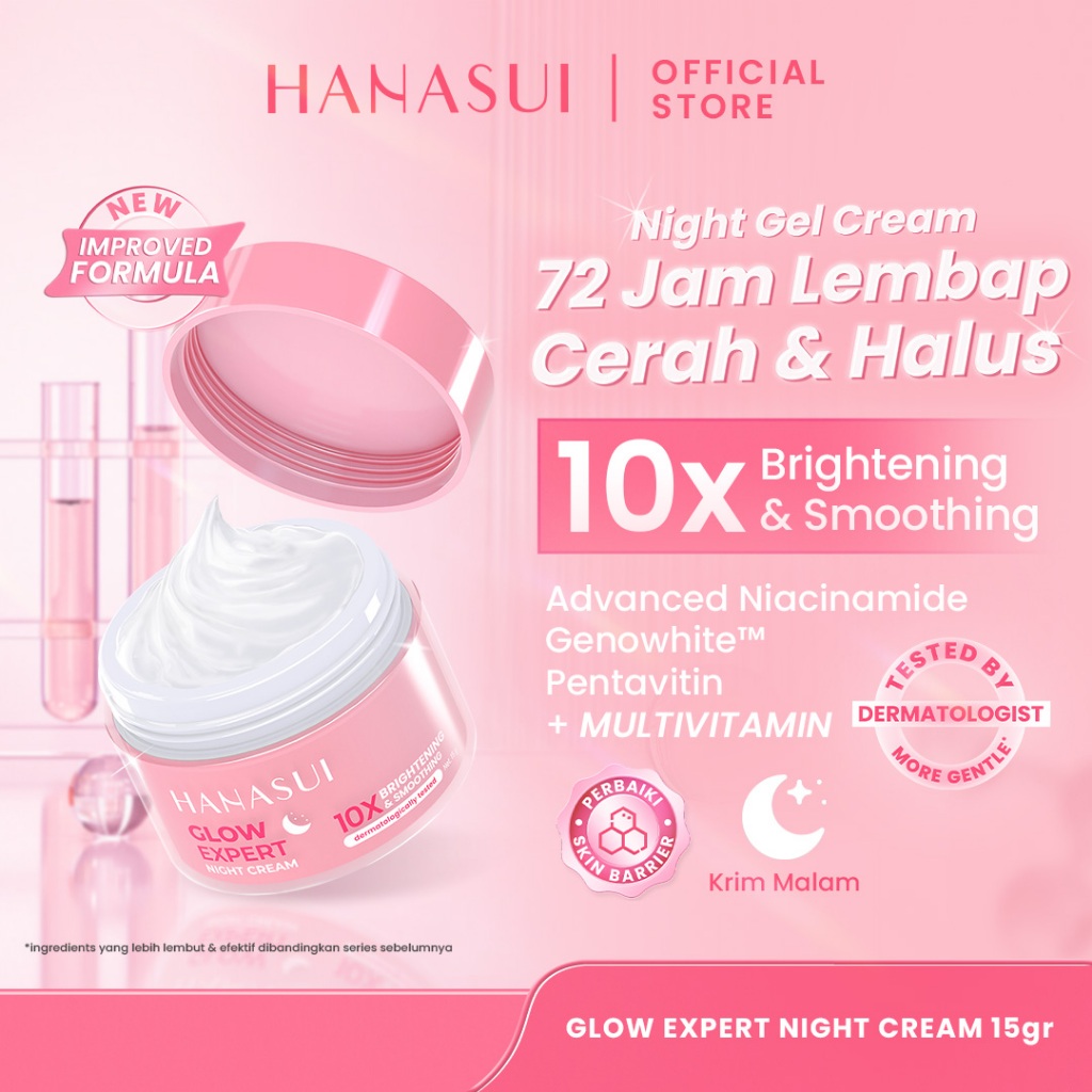 Jual Hanasui Glow Expert Night Cream New Improved Formula - Gel Cream ...