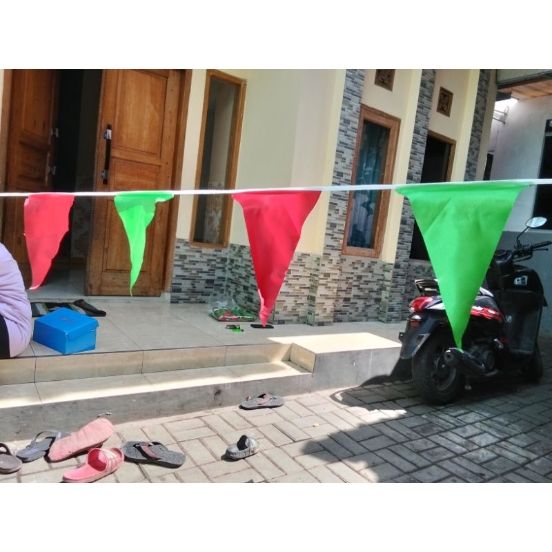 Jual banner flag natal dan idul Fitri/bendera segitiga natal dan idul ...