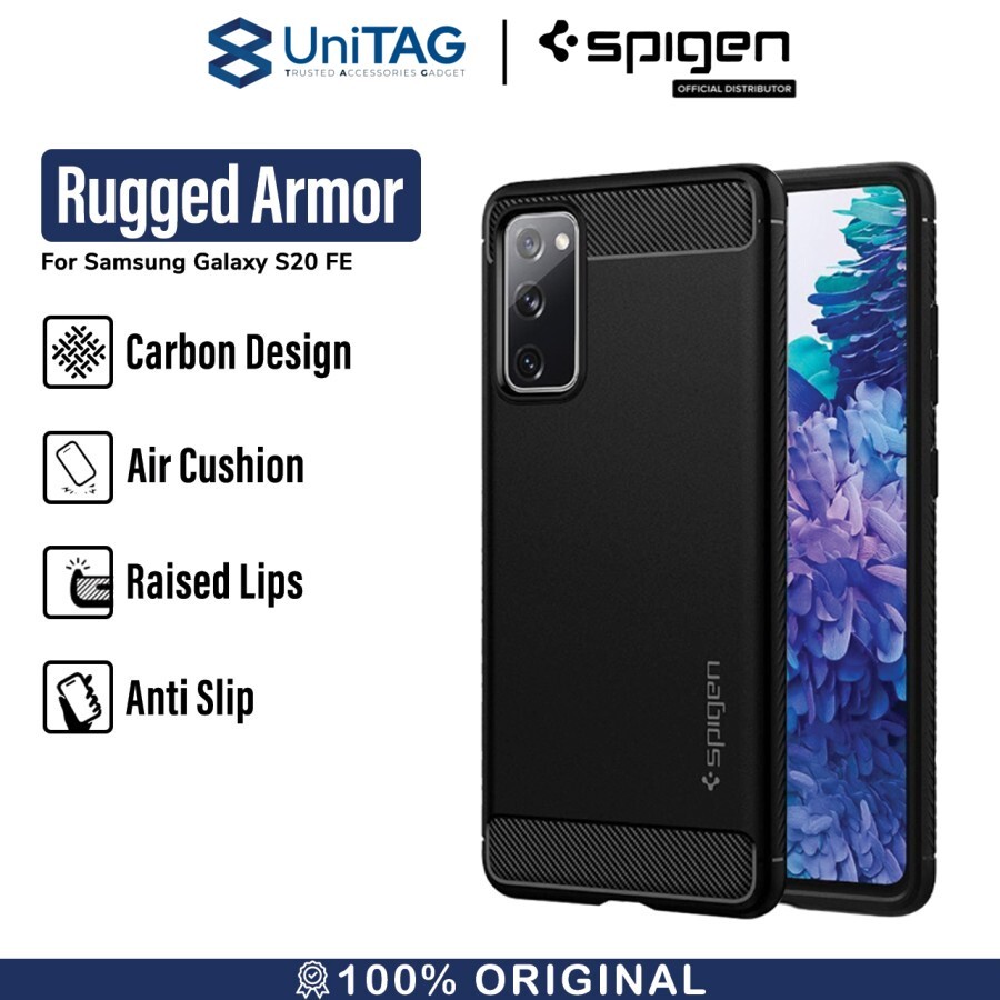 Jual Case Samsung Galaxy S20 FE Spigen Rugged Armor Softcase Carbon Casing | Shopee Indonesia