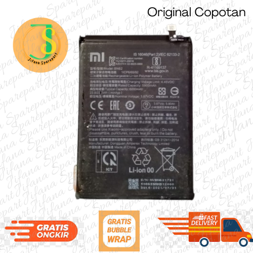 Jual Xiaomi BN62 Poco M3/Redmi 9T Baterai Original Copotan | Shopee ...