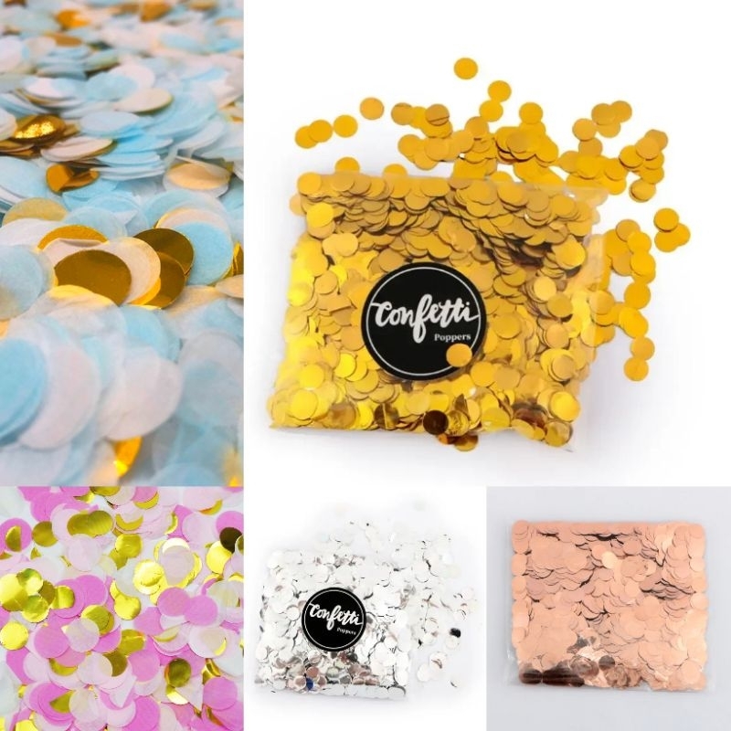 Jual Isi confetti balon bulat bening gold silver rosegold emas abu-abu ...