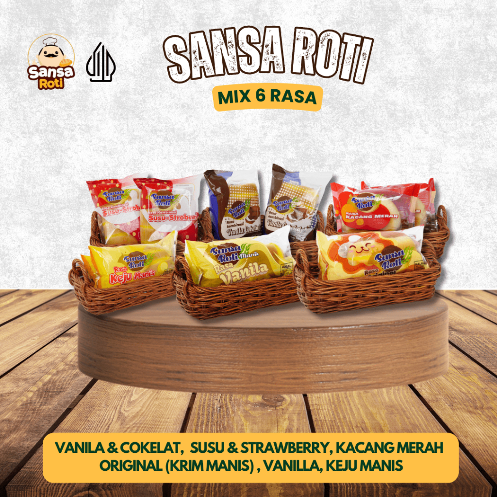 Jual [ISI 15pcs+Free 3pcs] - Sansa Roti - Special Mix 6 Rasa Sansa Roti ...