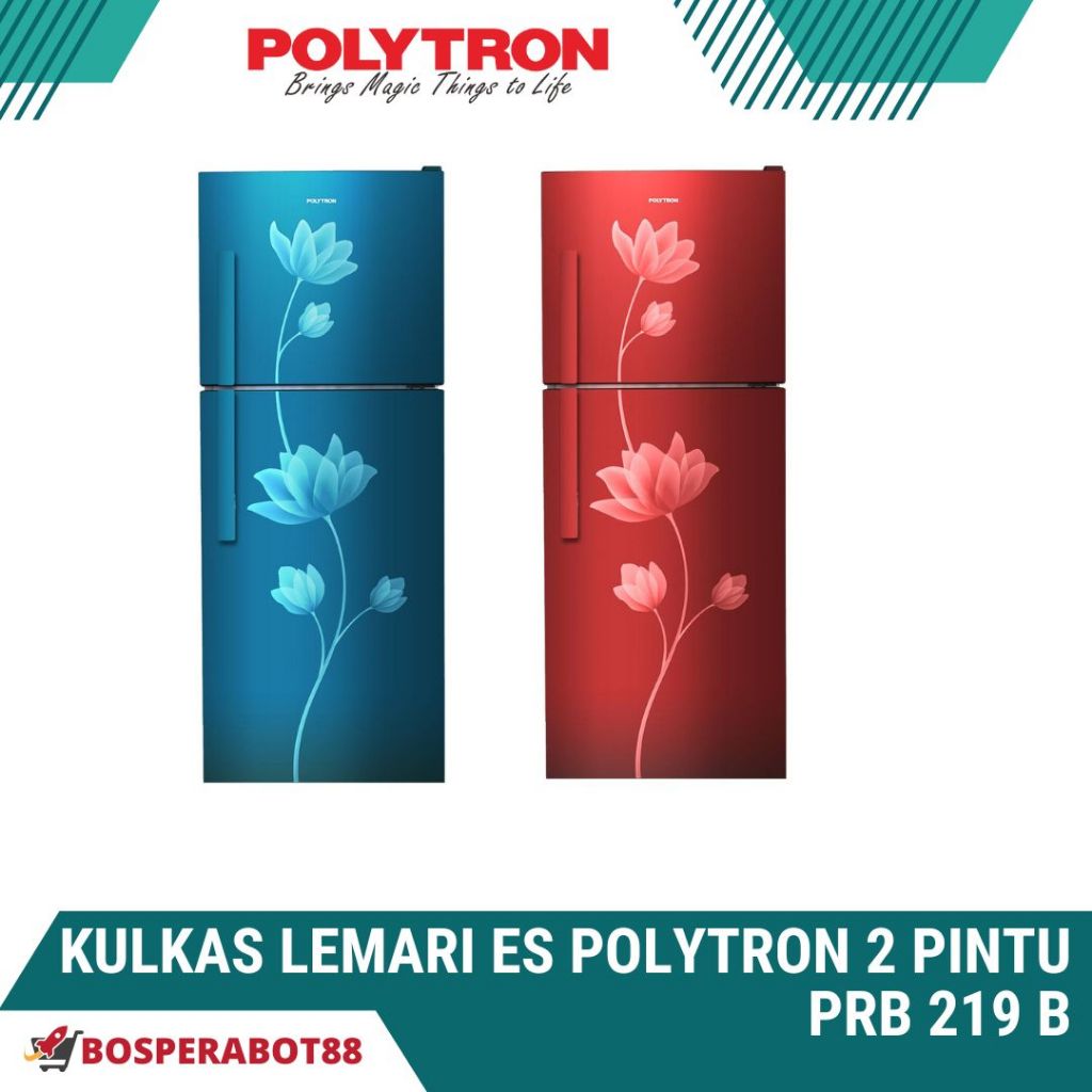 Jual KULKAS LEMARI ES POLYTRON 2 PINTU PRB 219 B/R 210 liter | Shopee ...