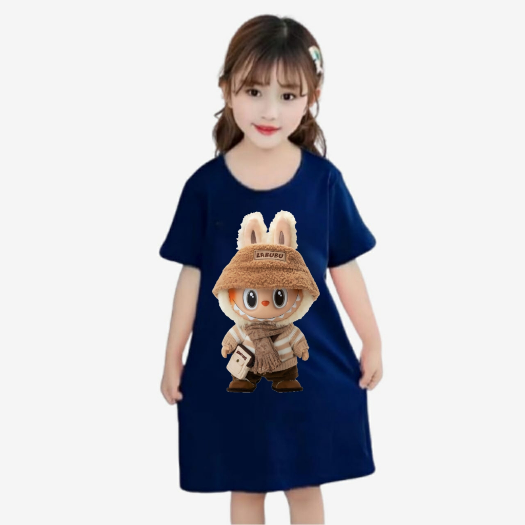 Jual daster anak perempuan gambar labubu viral 3-10tahun k.198 | Shopee ...