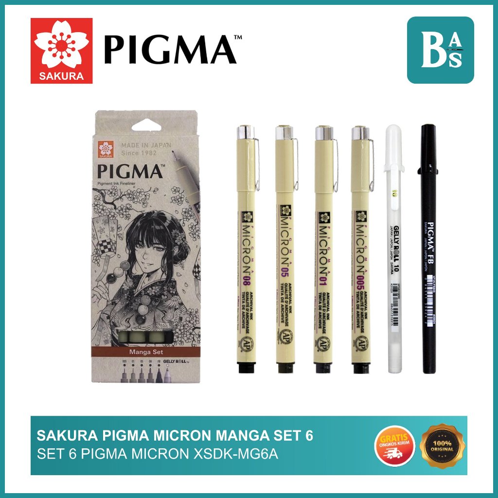 Jual SAKURA Pigma Micron Manga Set 6 | Drawing Pen | Ballpoint | Pulpen ...