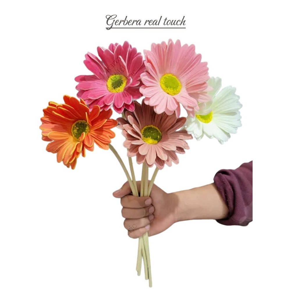 Jual Gerbera tangkai 9cm semi latex bunga artificial dekorasi pelaminan ...