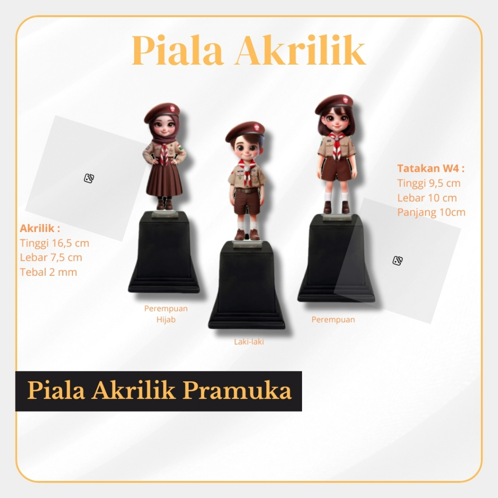 Jual Piala Akrilik Custom Anak Pramuka SD TK PAUD Tropi Hadiah Lomba ...
