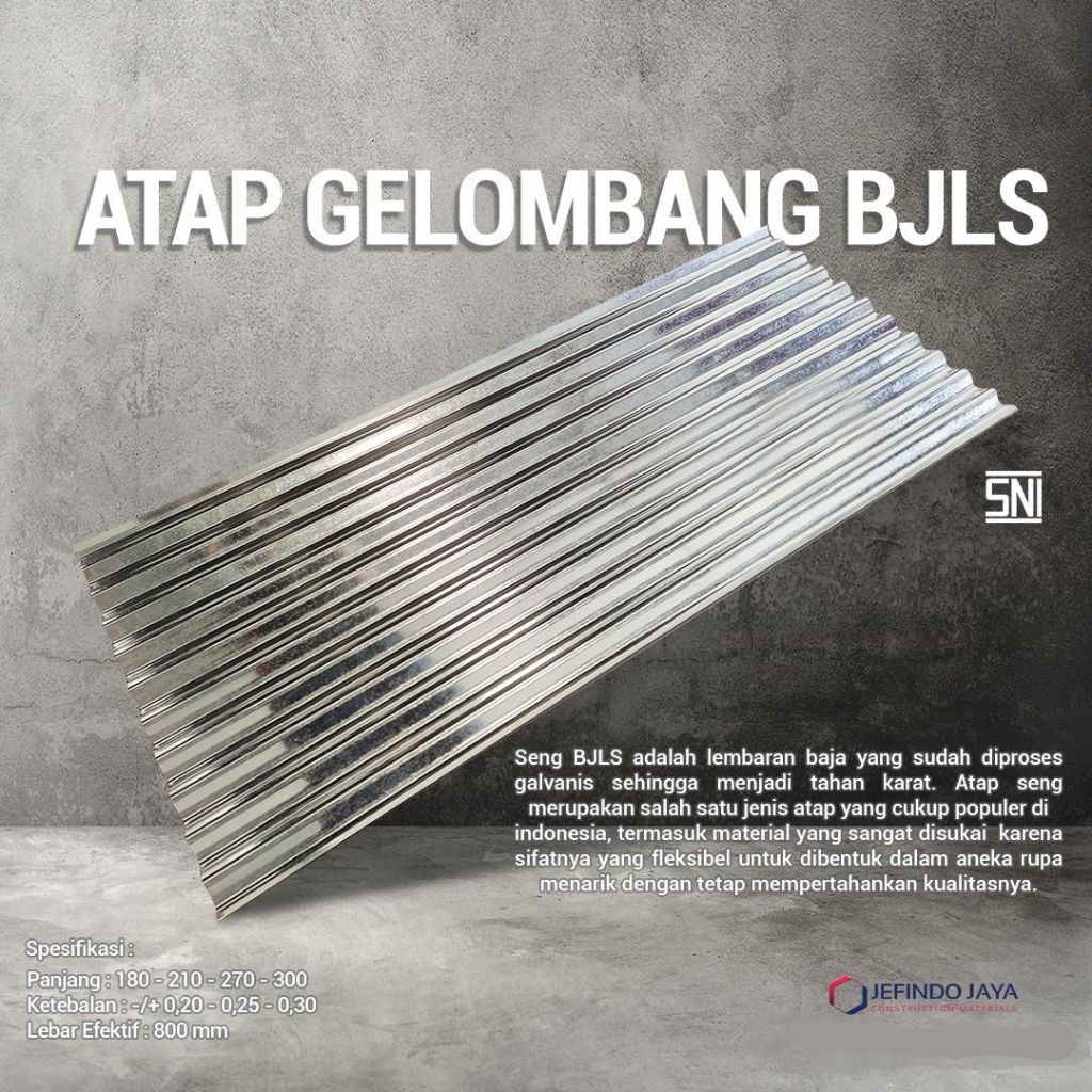 Jual ATAP SENG GELOMBANG BJLS - SENG GELOMBANG *180X80* [MINIM 500 ...