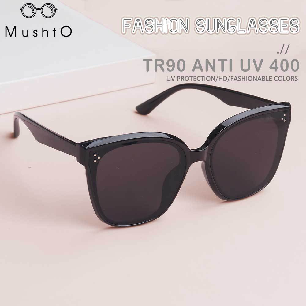 Jual Mushto Kacamata Lensa Hitam Sunglasses Anti Silau Matahari UV 400 Style Kotak Fashionable ...