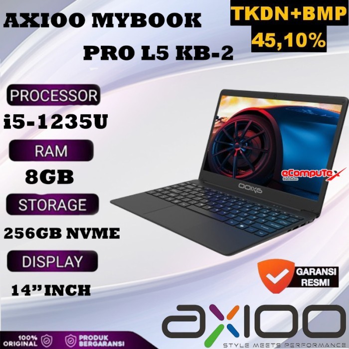 Jual AXIOO MYBOOK PRO L5 (KB2) i5-1235U RAM 8GB|256GB NVEM 14" INCH WINDOWS 11 ORIGINAL - TKDN ...