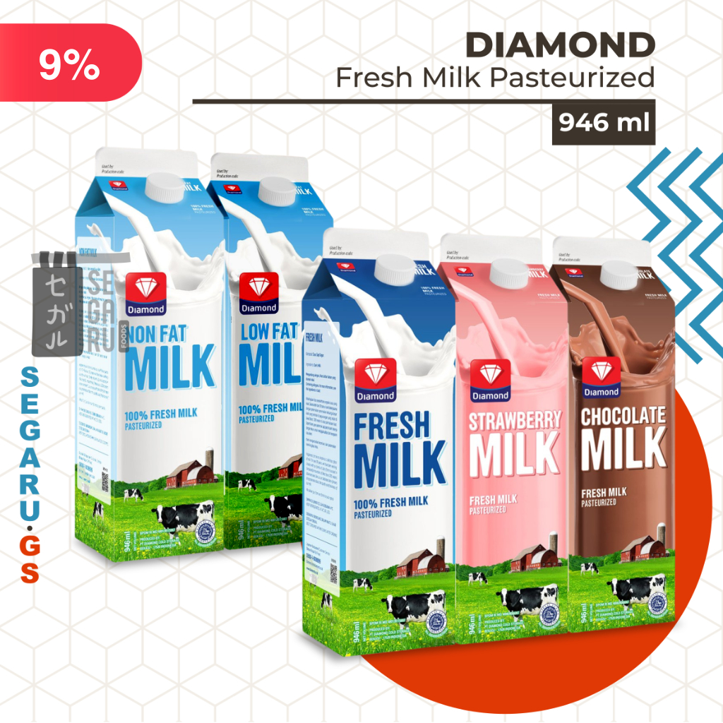 Jual Susu Diamond Fresh Milk | Susu Segar Pasteurisasi 946ml | Shopee Indonesia