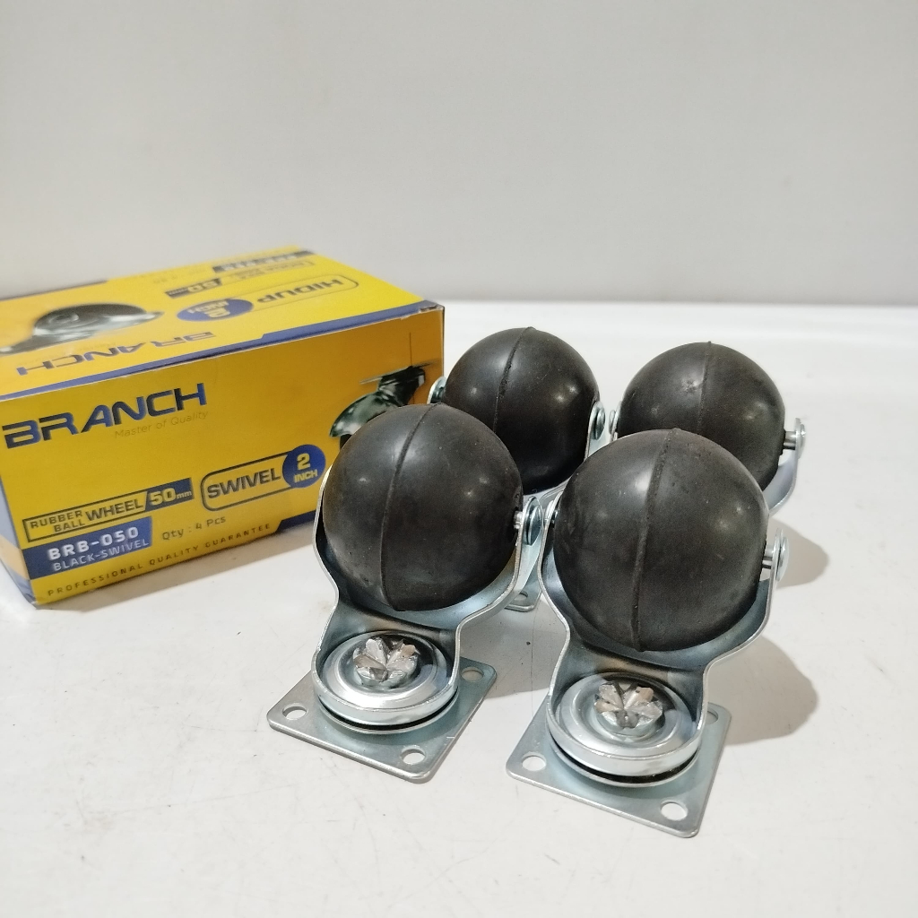 Jual Roda Caster Bola Rubber Karet Bulat 2" Inch Roda Lemari Etalase ...