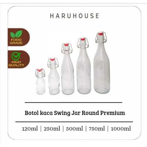 Jual 1000ml Botol Kaca Swing Jar Round Premium | Shopee Indonesia