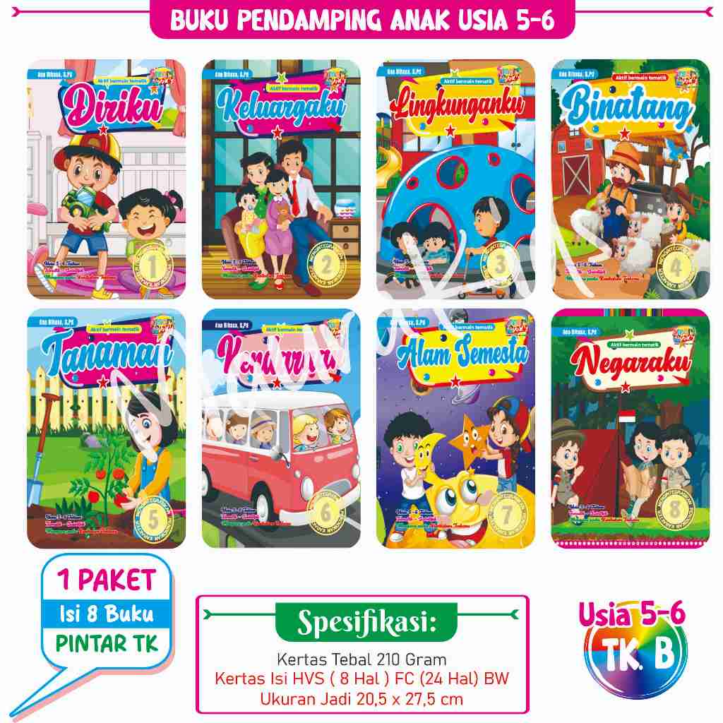 Jual Buku Pendamping TK (B) Usia 5-6 Tahun 1 Paket isi 8 Buku | Shopee ...