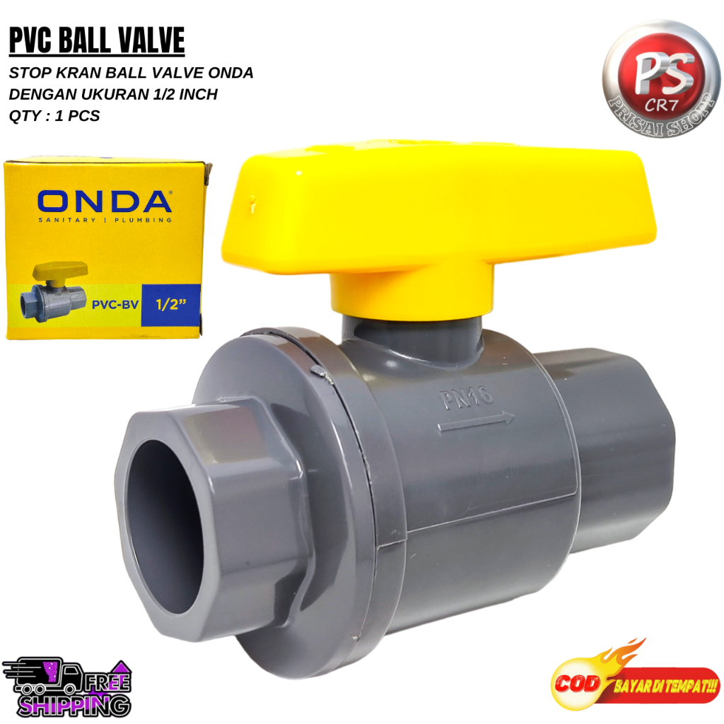 Jual Stop Kran / Ball Valve ONDA PVCBV 1/2" dijamin asli Original ...