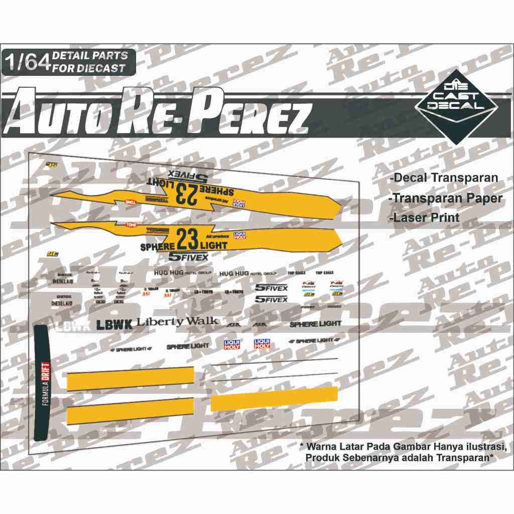 Jual [TRANSPARAN] DECAL HOTWHEELS AUTOREPEREZ - LIVERY R35 LBWK SPHERE ...