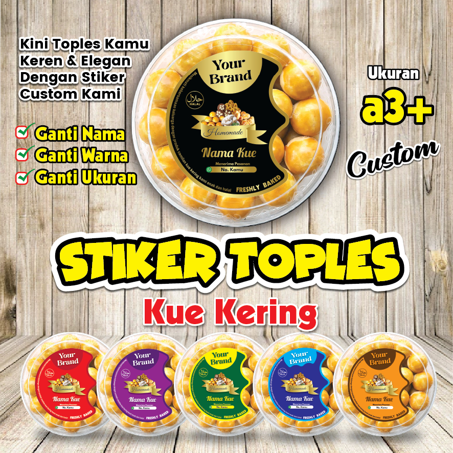 Jual CETAK STIKER KUE KERING LEBARAN / COOKIES LEBARAN / KEMASAN TOPLES ...