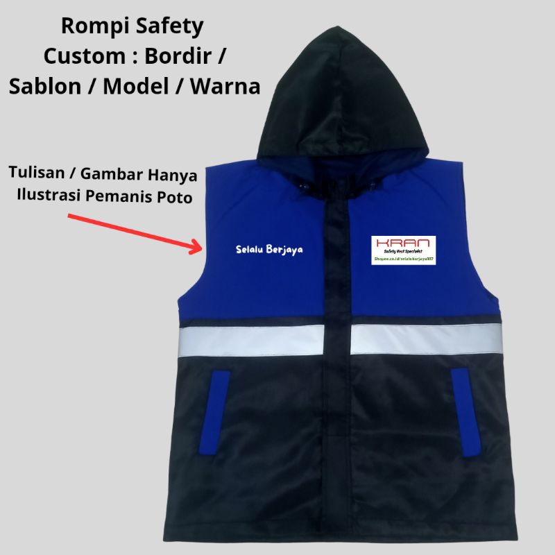 Jual Rompi Safety Custom. Bordir - Sablon - warna - Model | Shopee ...
