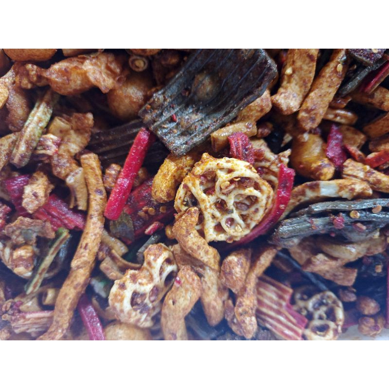 Jual seblak campur mix/kerpuk jengkol+beton+makroni+basreng+rafael ...