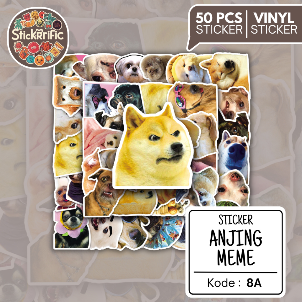 Jual Sticker Meme Anjing Lucu Isi 50pcs - Stiker Doge & Hewan Kocak ...