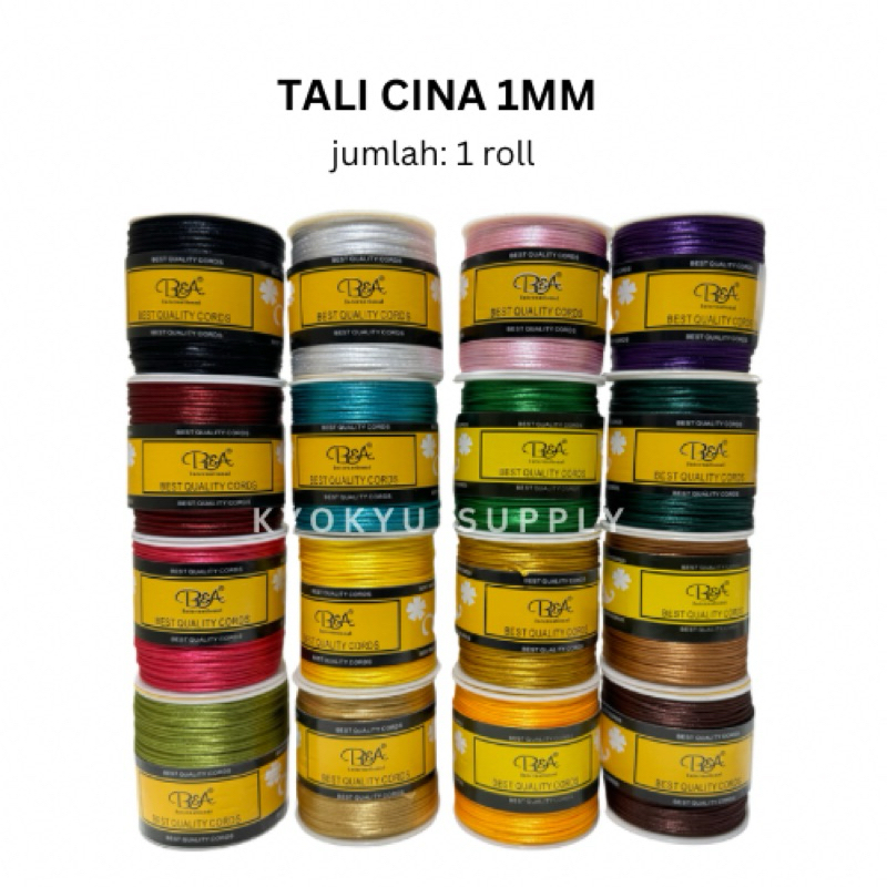 Jual Tali Cina 1 mm / Tali Satin Kecil untuk gelang bahan craft DIY ...