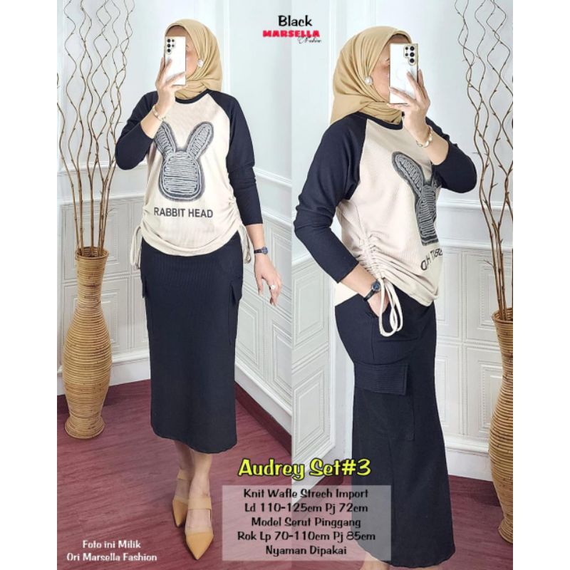 Jual SETELAN KNIT WAFLE MIX ROK CARGO AUDREY #3 LD 110 PJ 72 MODEL ...