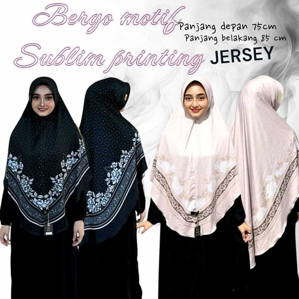 Jual HIJAB INSTAN PREMIUM HIJAB BERGO MOTIF PRINTING SUBLIME JILBAB ...