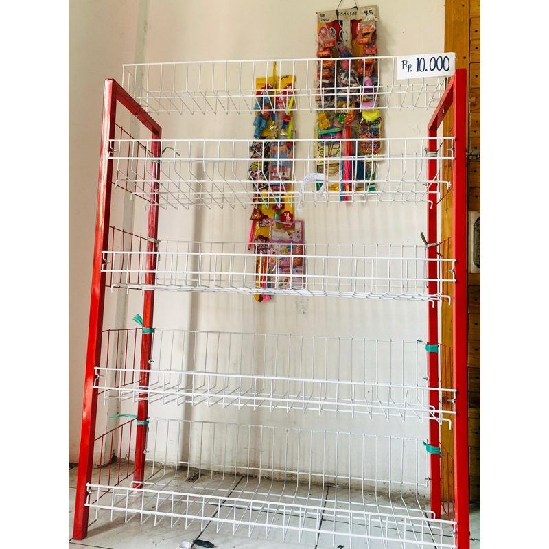Jual Rak chiki rak snack rak ciki display makanan jajanan rak besi ...
