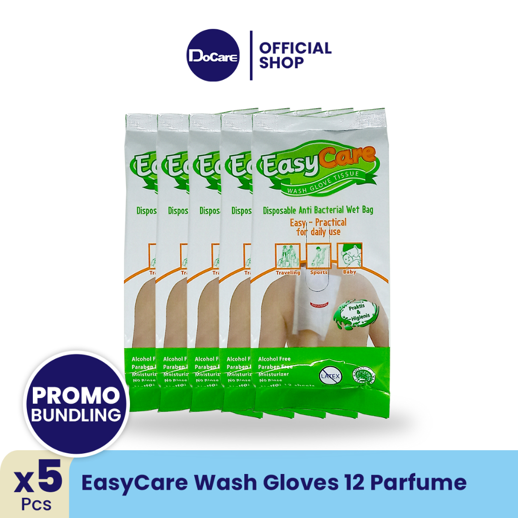 Jual [Promo Bundling 5 Pack] - EasyCare Wash Gloves 12 Sheets Perfume ...