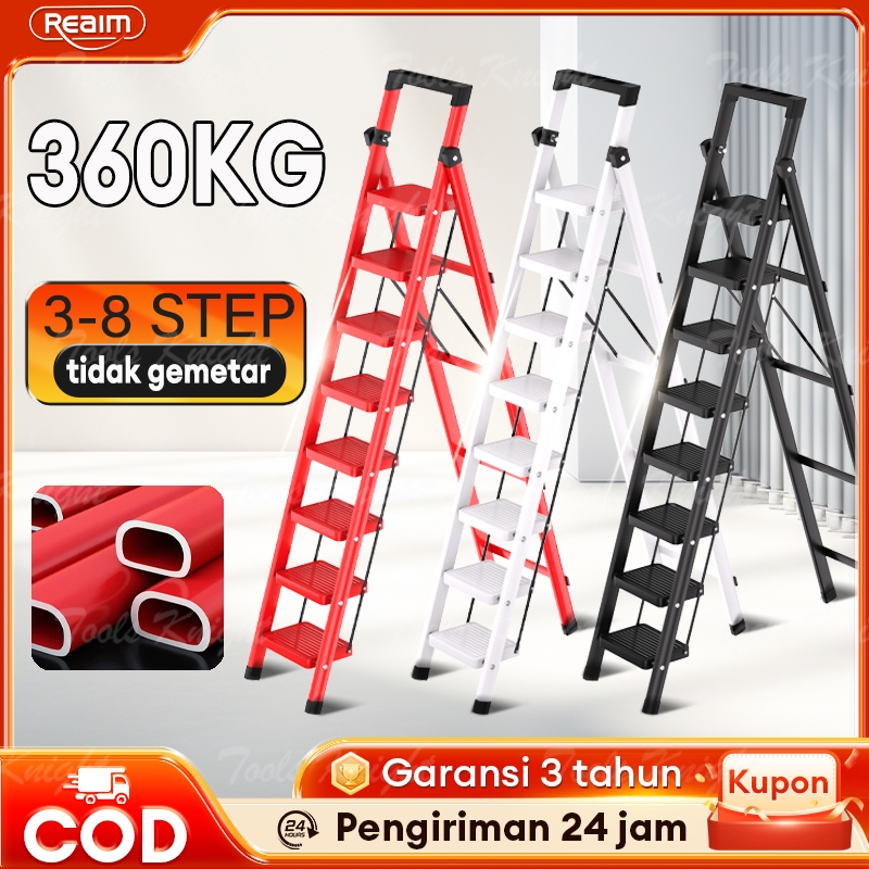 Jual Reaim Tangga 3/4/5/6/7/8 Step Tangga lipat aluminium Putih/Hitam/Merah Tangga Lipat ...