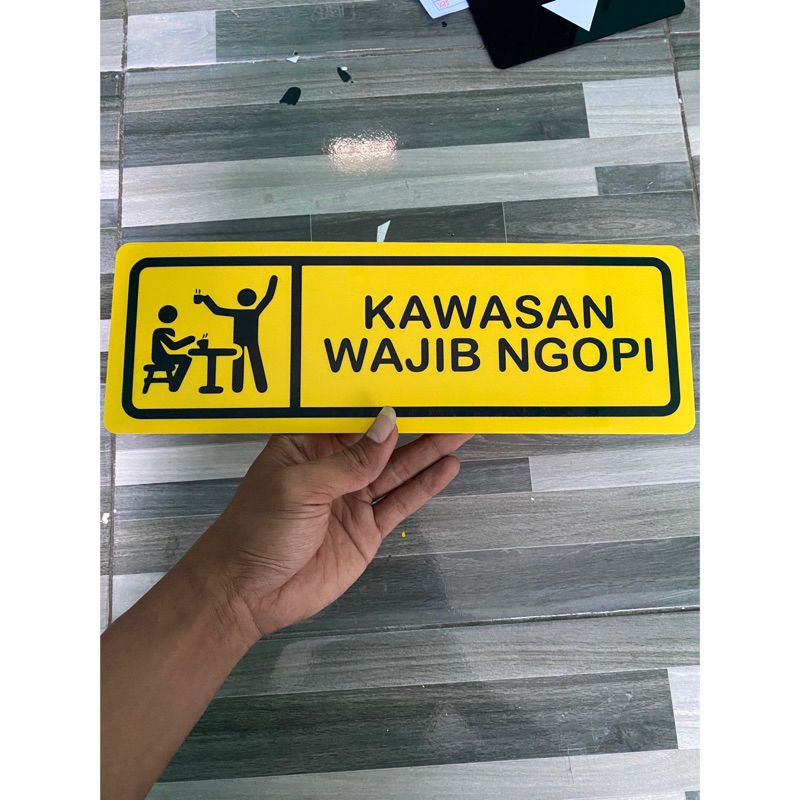 Jual Sign Akrilik Premium Kawasan Wajib Ngopi Viral/Sign Akrilik Ngopi ...