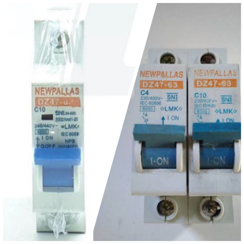 Jual Mcb Newpallas DZ47-63 ukuran C4 , C6 , C10 , C16 Original | Shopee Indonesia