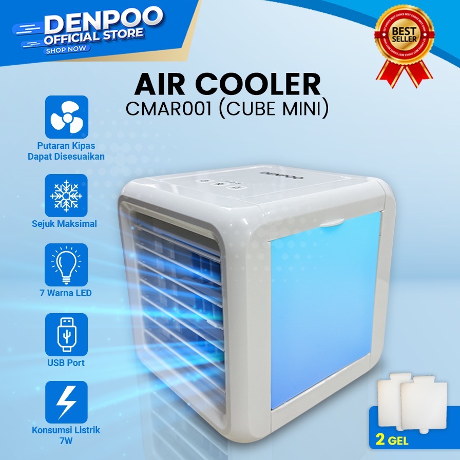 Jual Denpoo Mini Air Cooler Penyejuk Ruangan Portable Kipas Pendingin ...