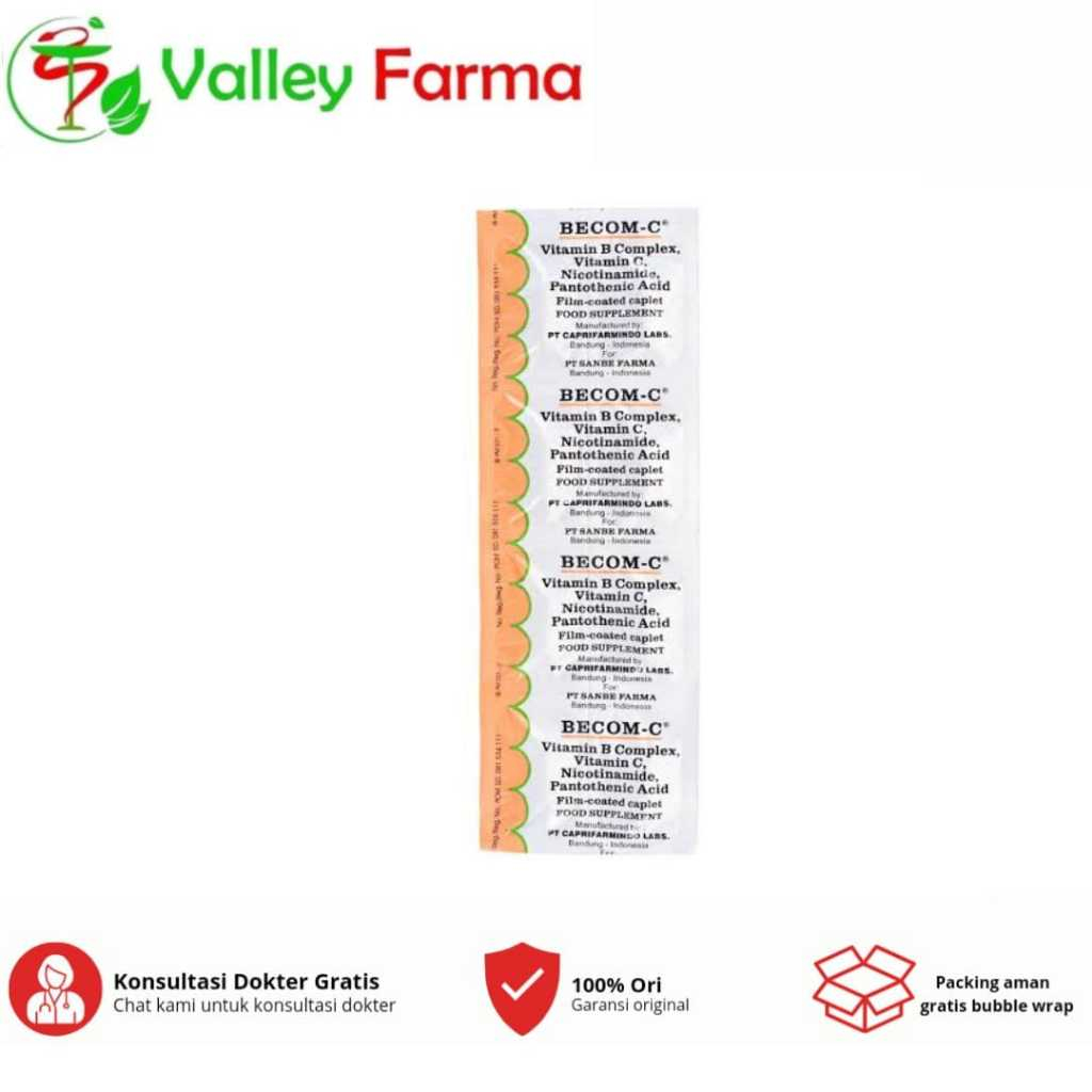 Jual Becom-C untuk Kebutuhan Multivitamin Tubuh (10 Kaplet) | Shopee ...