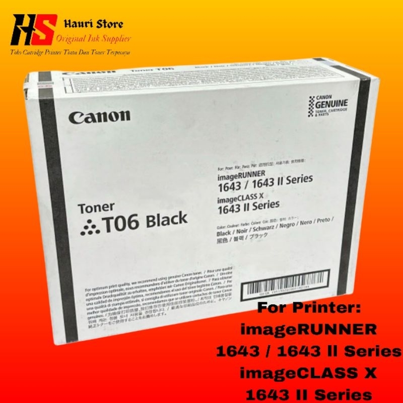 Jual Toner Catridge Canon T06 Black Original Untuk Printer Canon 1643 / 1643 II Series | Shopee ...
