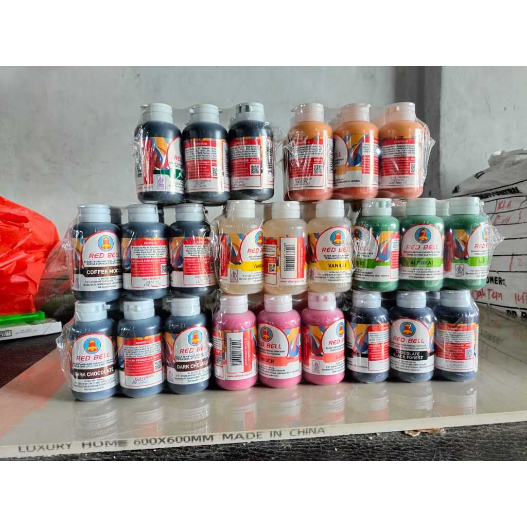 Jual RED BELL Pasta Perisa Pewarna (1 Pack 6 Botol @55 Ml) | Shopee ...