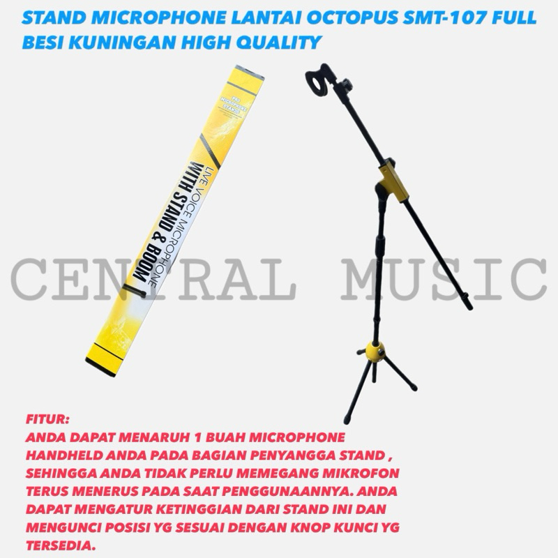 Jual STAND MICROPHONE LANTAI OCTOPUS SMT-107 FULL BESI KUNINGAN HIGH ...