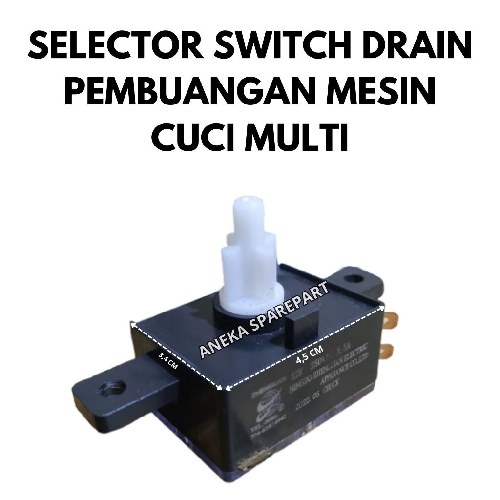 Jual SELECTOR SWITCH DRAIN / PEMBUANGAN AIR MESIN CUCI MULTI | Shopee ...