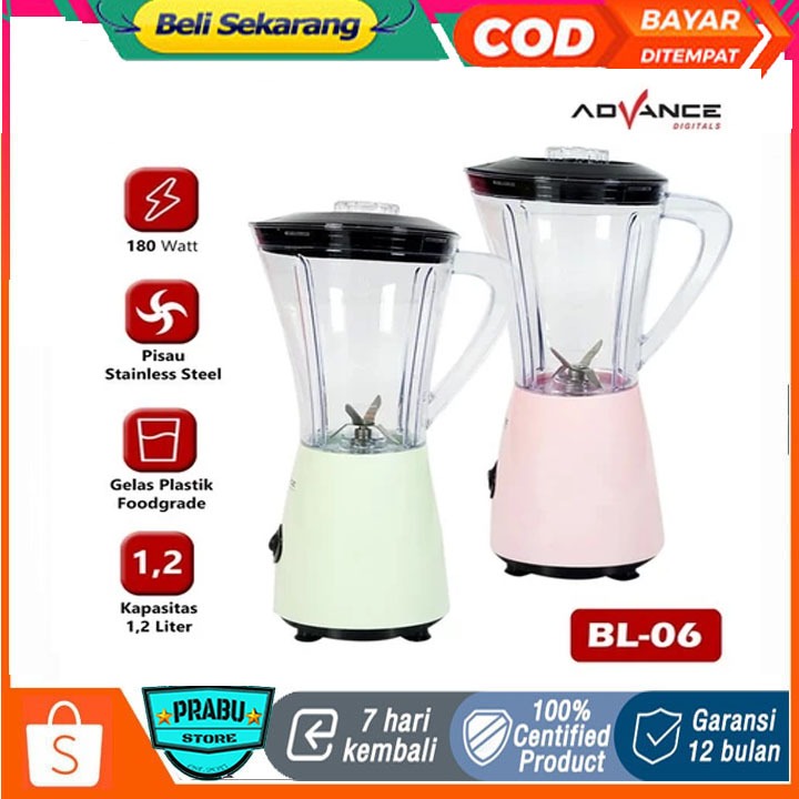 Jual Blender ADVANCE BL 06 / BL06 1,2 L 180 Watt Garansi Resmi 1 Tahun Advance promo terlaris ...