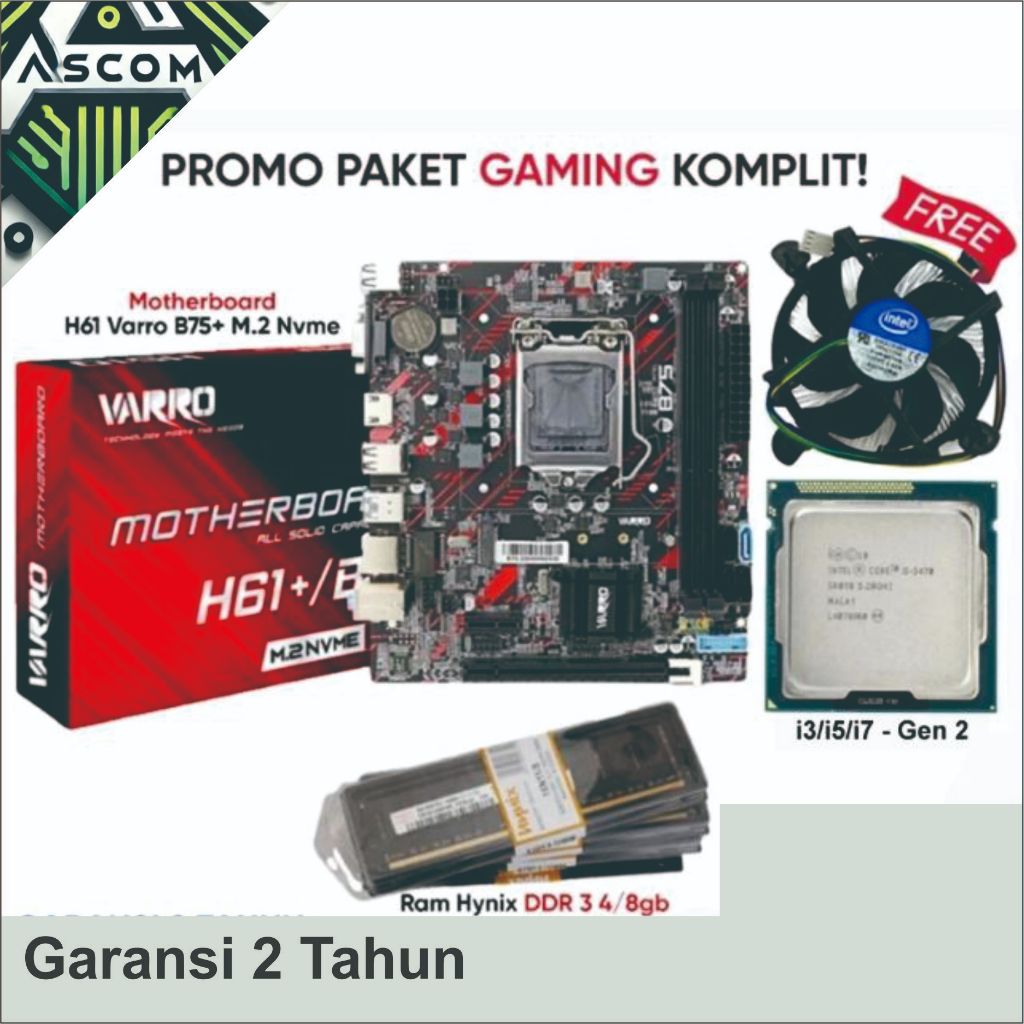 Jual H61 Varro - Paket Motherboard Core i3 New Mainboard Lga 1155 Varro ...