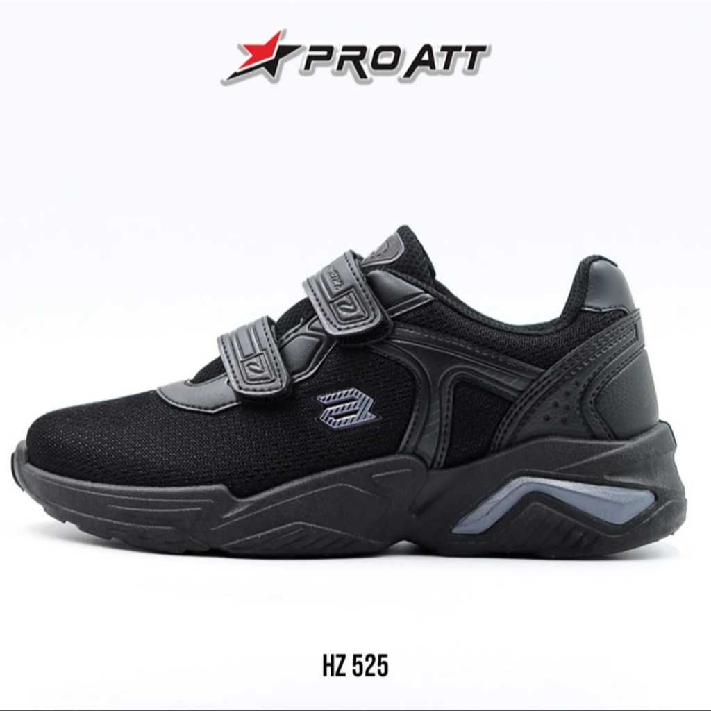 Jual Terbaru !!! Sepatu Sekolah Anak Laki Laki Perempuan PAUD TK SD SMP Full Hitam PRO ATT HZ ...