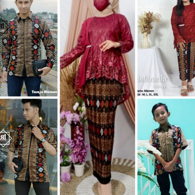 Jual Tawaran COUPLE BATIK KEBAYA SLENDANG SARIMBIT KELUARGA BATIK MOTIF ...