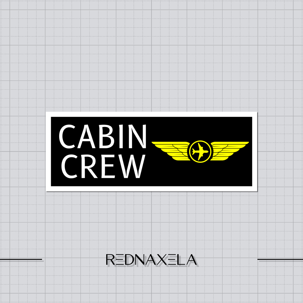 Jual Stiker Vinyl Cabin Crew Wings Badge Stiker Koper Sign Stickers ...