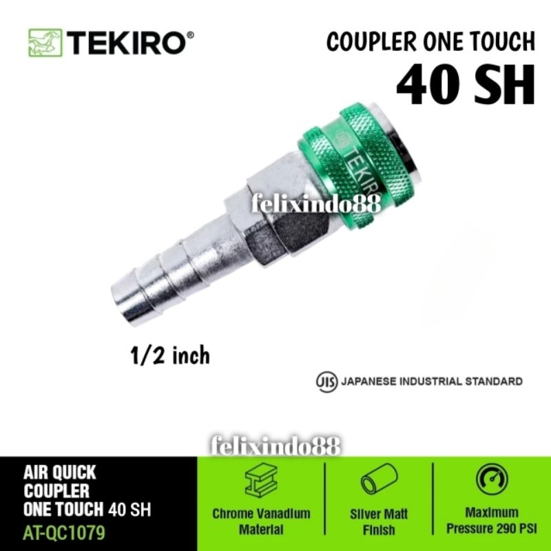 Jual Tekiro Kopler 40 SH Air Quick Coupler 1/2 inch One Touch AT-QC1079 Nepel Sambungan Selang ...