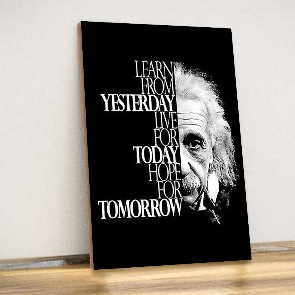 Jual Poster kayu hiasan dinding gambar Albert Einstein premium material MDF walldecor - SK27 ...