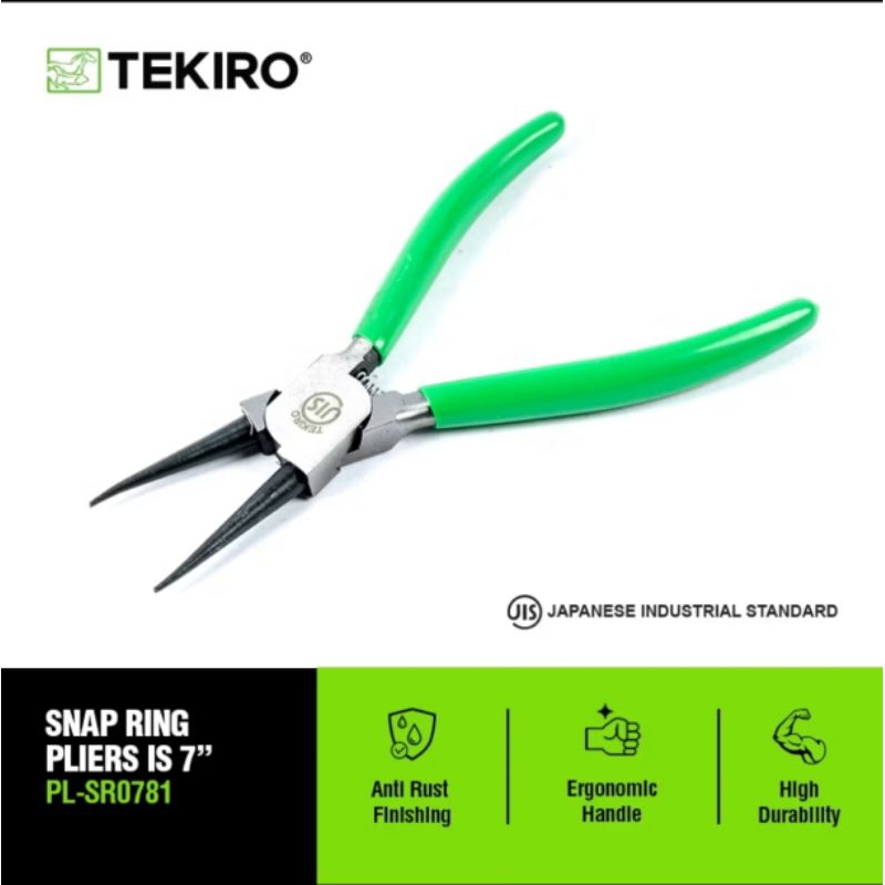 Jual TEKIRO tang circlip 7" LURUS TUTUP (IS) snap ring pliers 7inch ...